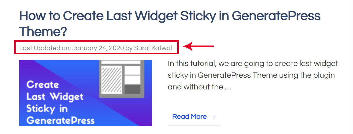 How to Display Last Updated Date in GeneratePress Theme? - WPLogout