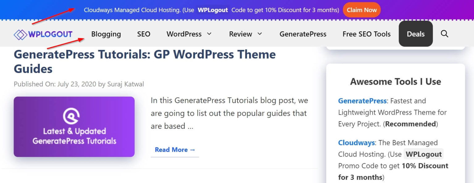 How to Create GeneratePress Notification Bar without a Plugin?