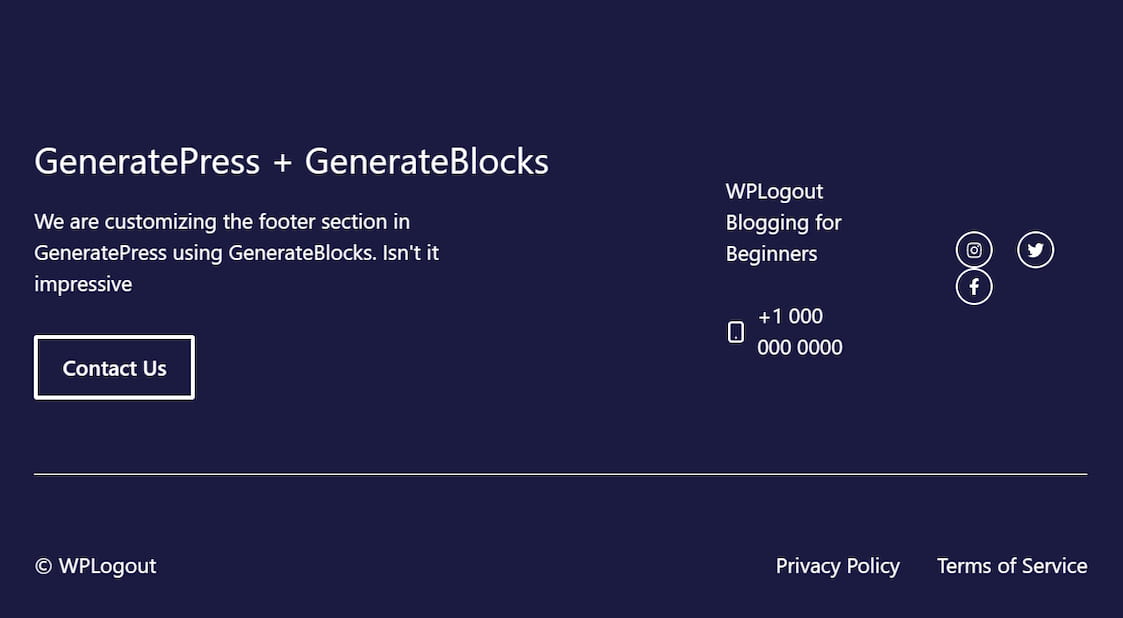 How to Create Custom Footer in GeneratePress? - WPLogout
