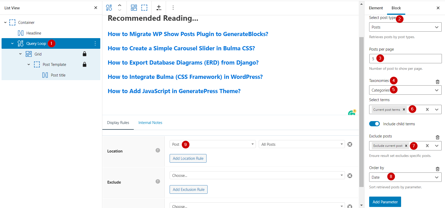 How to migrate from WP Show Posts Plugin to GenerateBlocks?