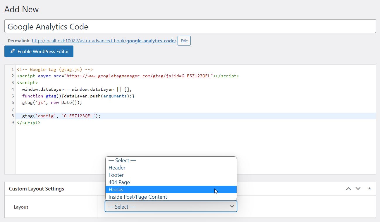 how-to-add-google-analytics-to-astra-theme-wp-logout