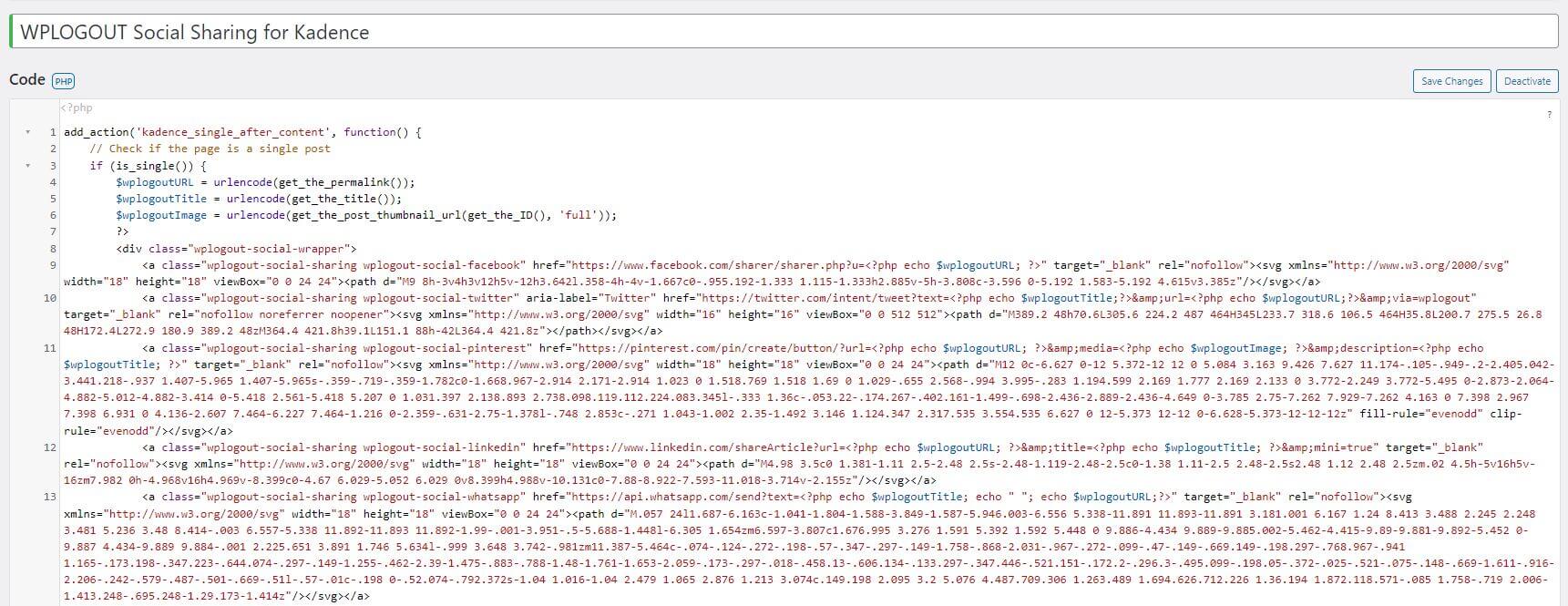 How to Add Social Sharing Buttons in Kadence Theme without Plugin?
